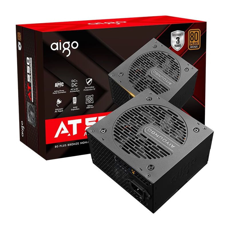 Fonte Aigo ATX 550W 80 Plus Bronze AT550 Preta - AMZ Tech - Prod
